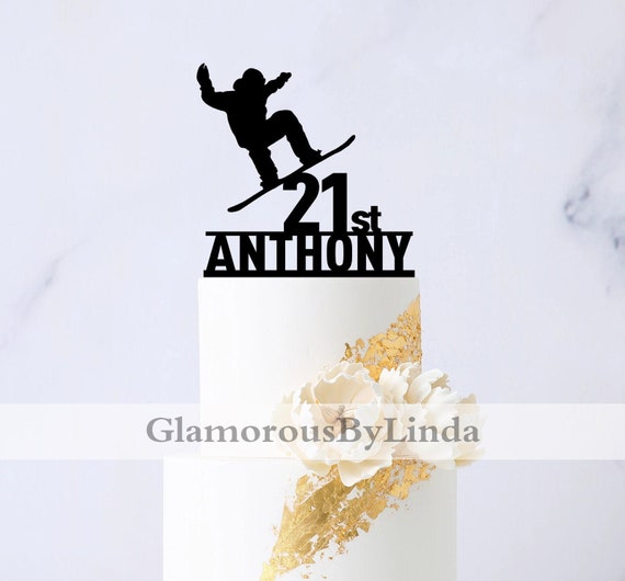 Snowboard Birthday Cake Topper Winter Sport Cake Topper - Etsy