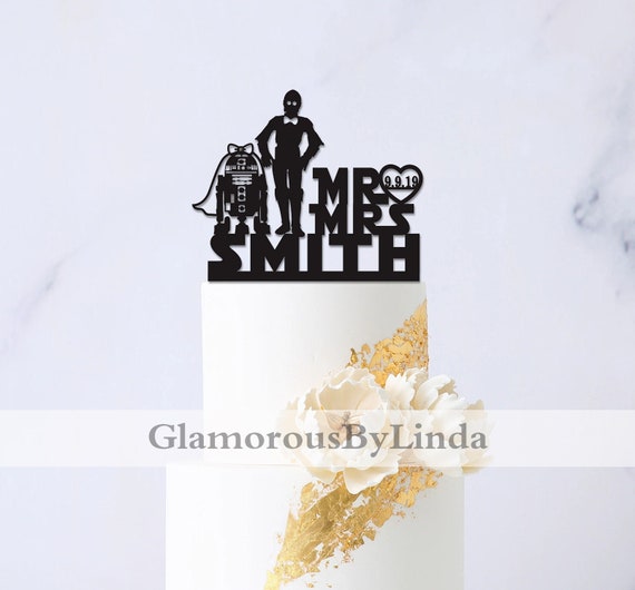 R2D2 and C3PO Cake Topper Star Wars Cake Topper Custom Mr - Etsy