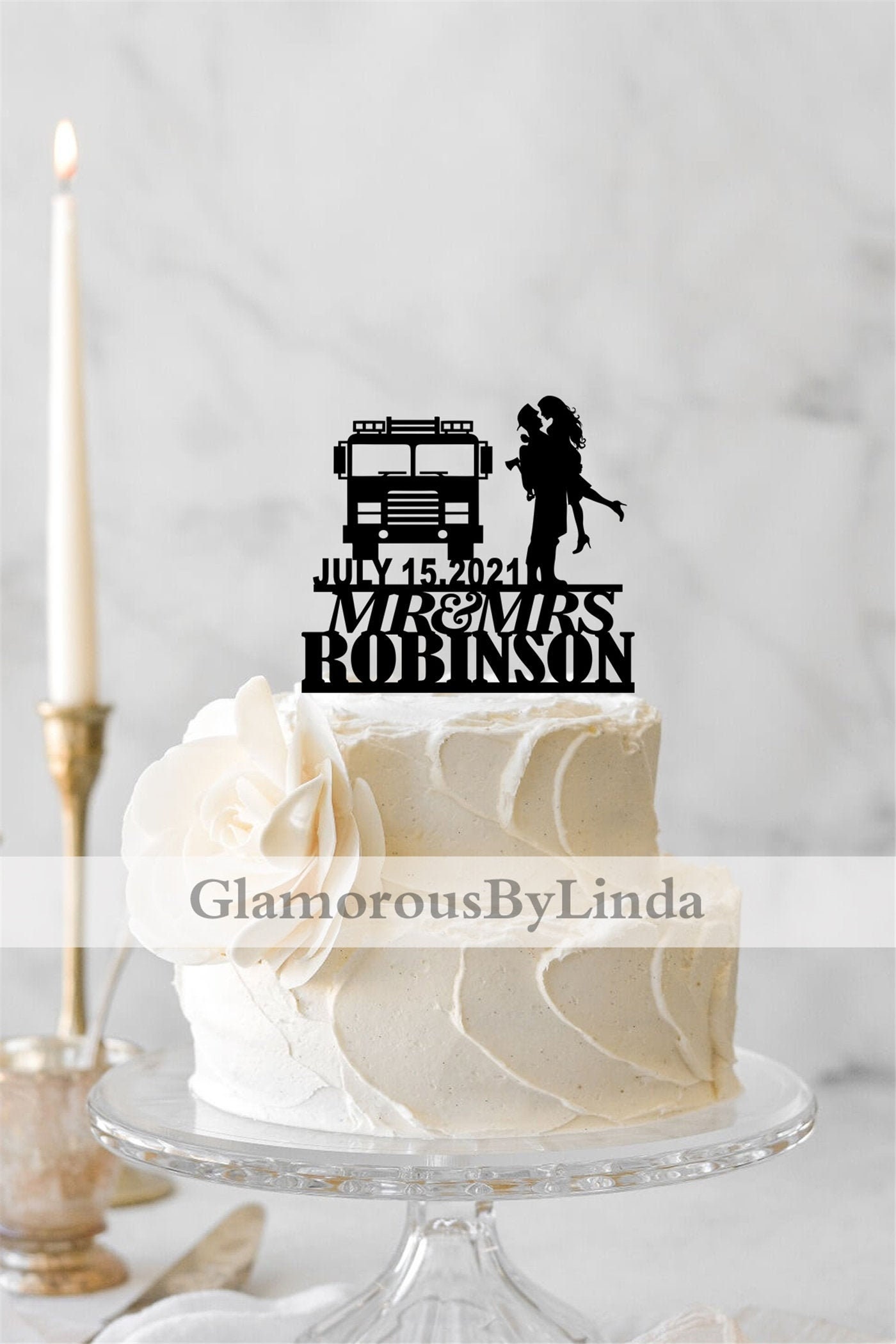 Fire Fighter Wedding Cake Topper Fireman Couple Cake Topper | Etsy