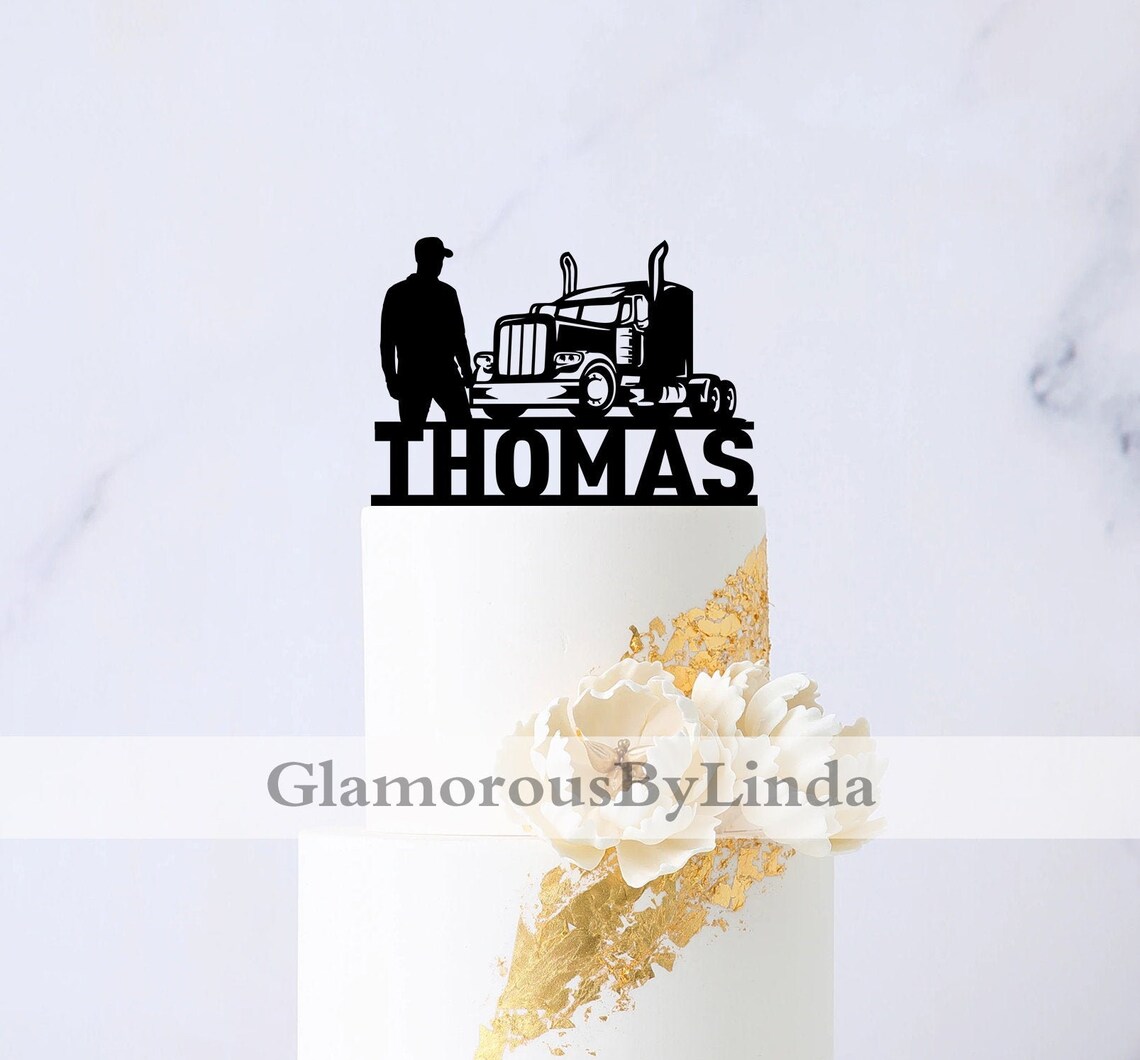 Truck Cake Topper - Truck Birthday Cake Topper - Trucker Birthday Party ...