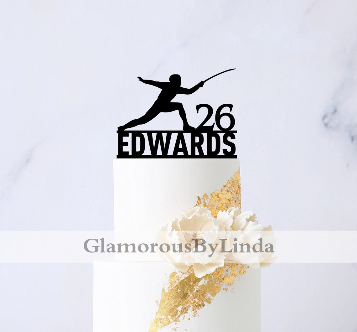 Fencing Cake Topper Fencing Birthday Cake Topper Fencing - Etsy