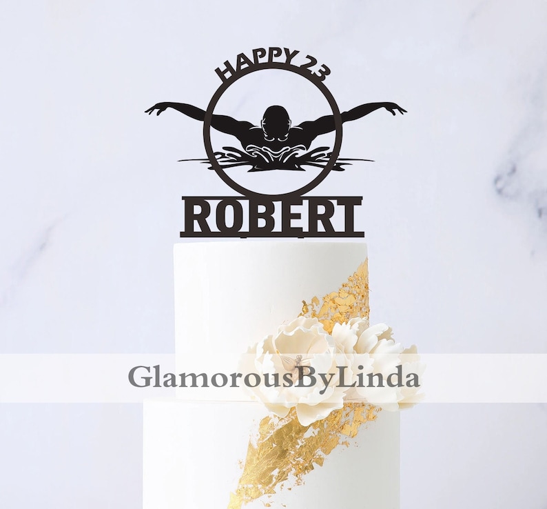 Swimmer Cake Topper Swimmer Birthday Cake Topper Custom - Etsy