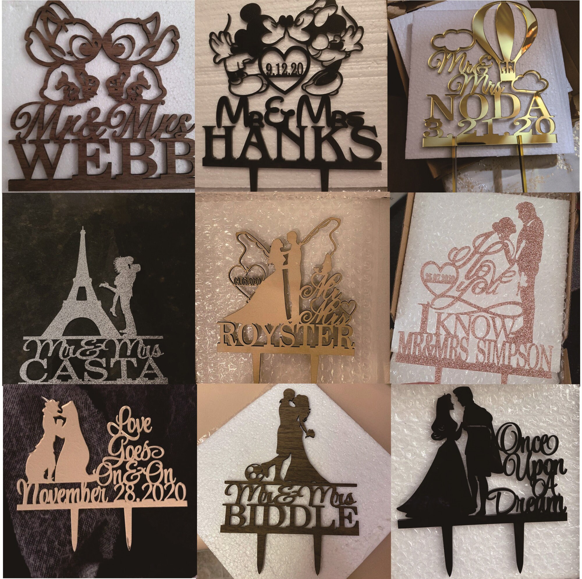 Aladdin and jasmine cake topper Disney Wedding Cake Topper | Etsy