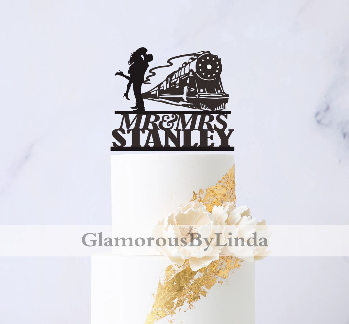 Train Wedding Cake Topper - Train Cake Topper - Custom Cake Topper ...