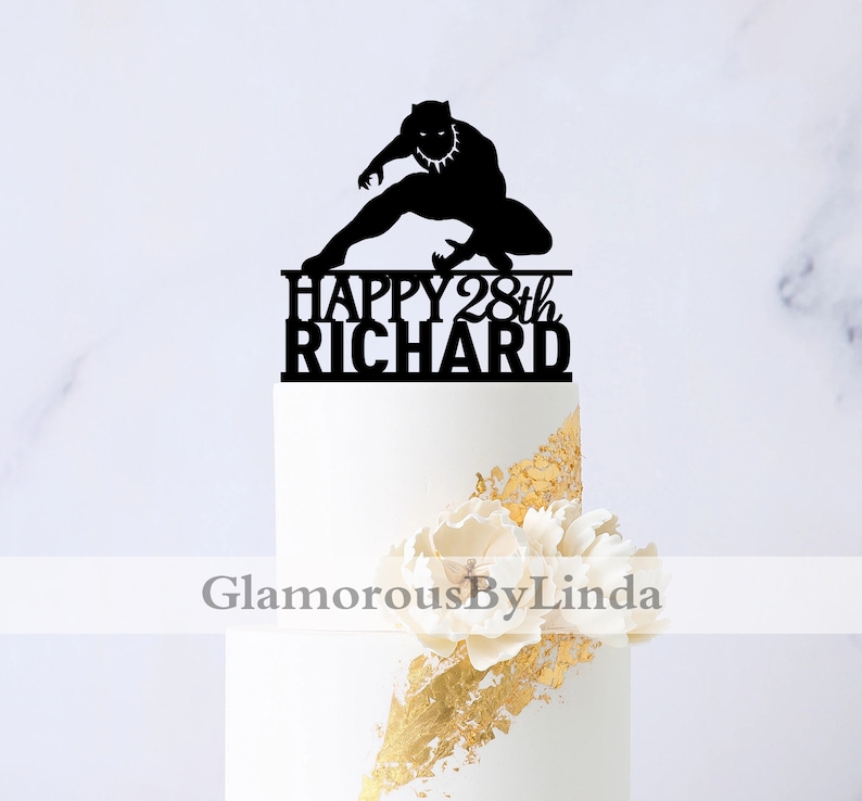 Black Panther Cake Topper Panther Birthday Cake Topper - Etsy