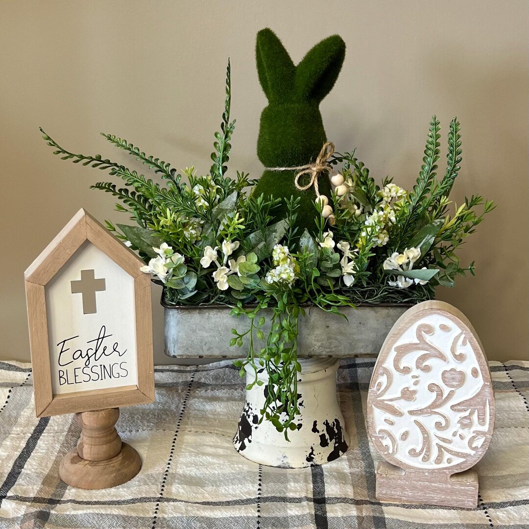 Topia Bunny Arrangement in Rectangle Tray - Etsy