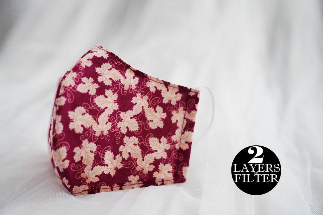 Grape Vines Fabric Face Mask: 3-layer Cotton, Made in USA - Etsy
