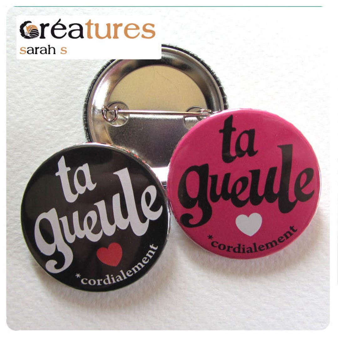 Sociopath Badge Ta Gueule Rose Ou Noir - Etsy