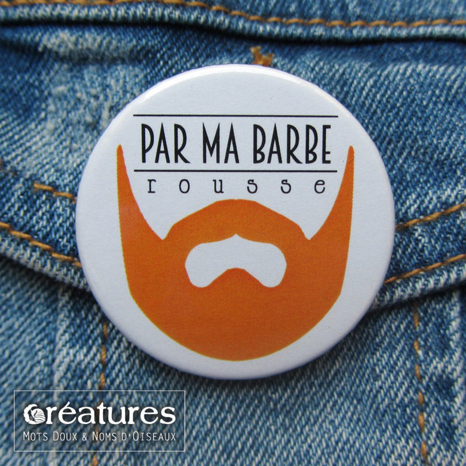38mm Badge by Beard or by My Beard Redhead . - Etsy