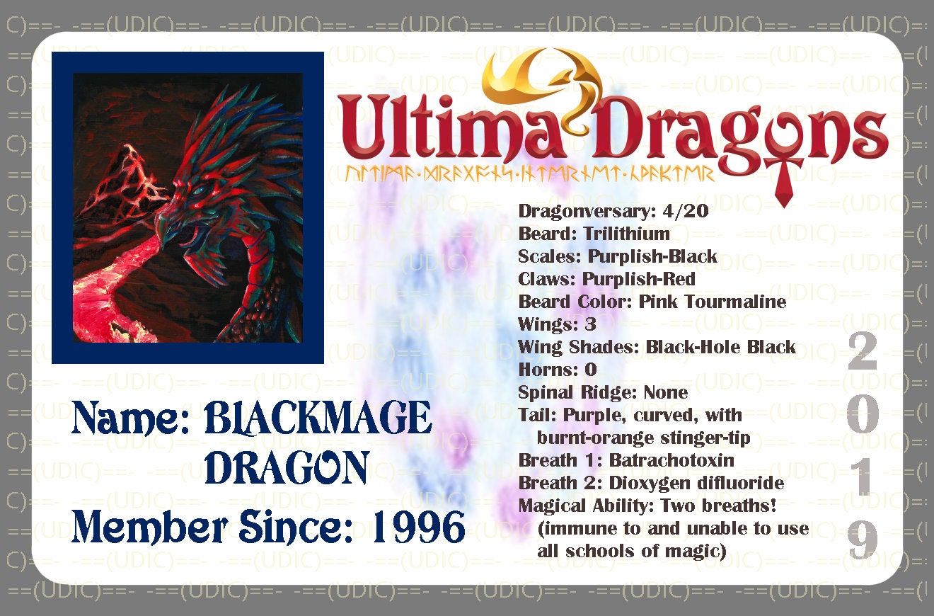 Ultima Dragons ID Card - Etsy