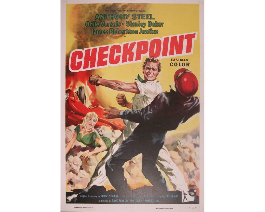 Motor Racing Movie Poster, Original, Vintage 1956 'checkpoint', US One ...