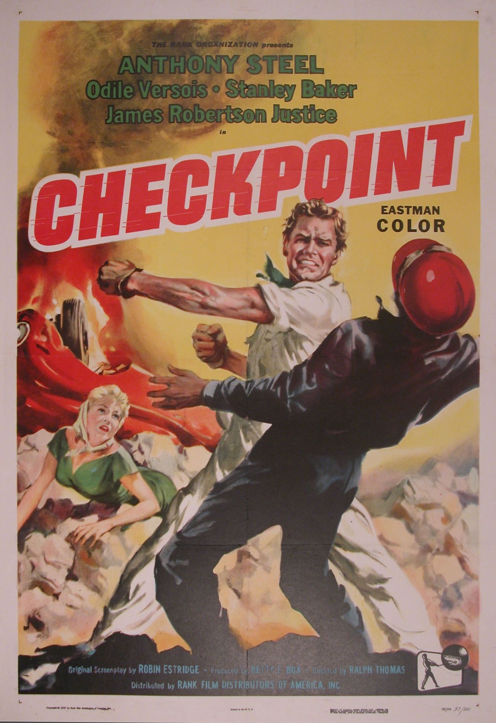 Motor Racing Movie Poster, Original, Vintage 1956 'checkpoint', US One ...