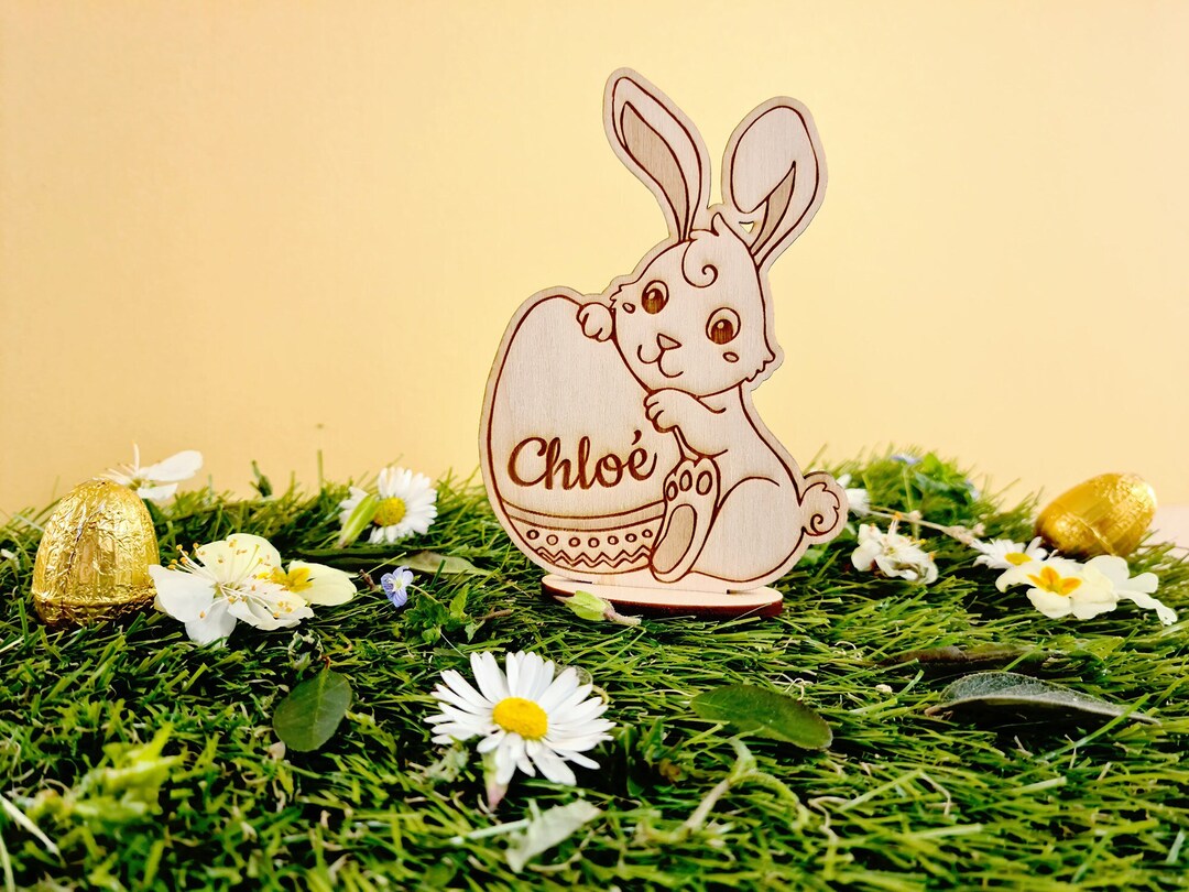 Cute Rabbit Egg/personalized Wooden Decoration/my First Easter Party ...