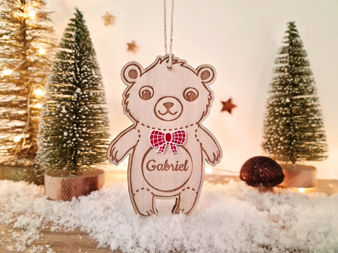Personalized Knot Bear Christmas Ball With First Name/wood and ...