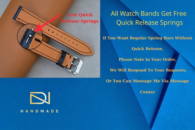 Handmade Prussian Blue Leather Watch Strap: Custom Sizes - Etsy