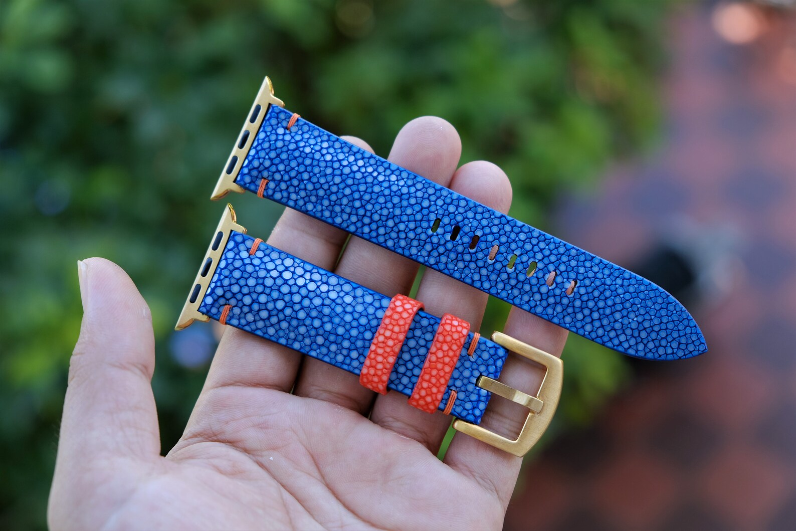 Stingray Leather Watch Band Blue Watch Band 16mm 18mm 19mm - Etsy