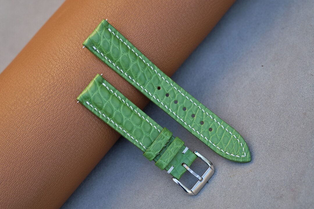 Green Watch Strap, Custom Watch Strap, Handmade Watch Strap, Vintage ...
