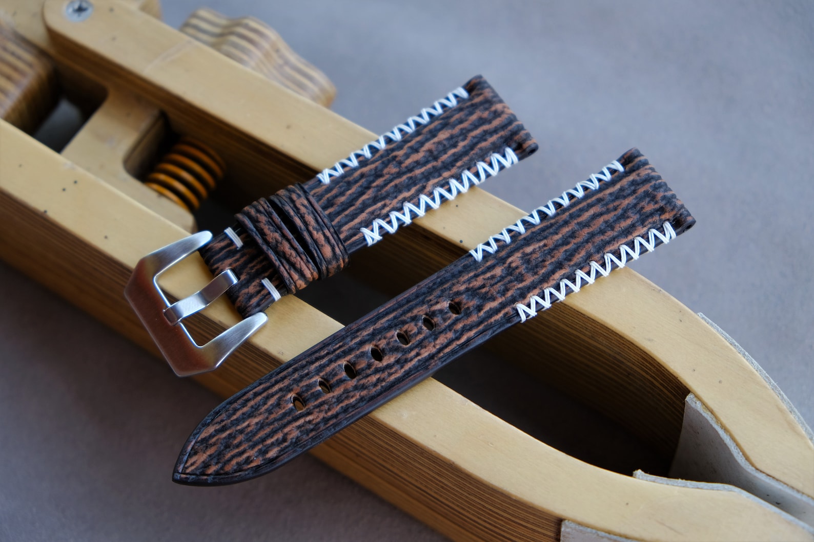 Shark Leather Watch Strap Brown Shark Leather Watch Band - Etsy