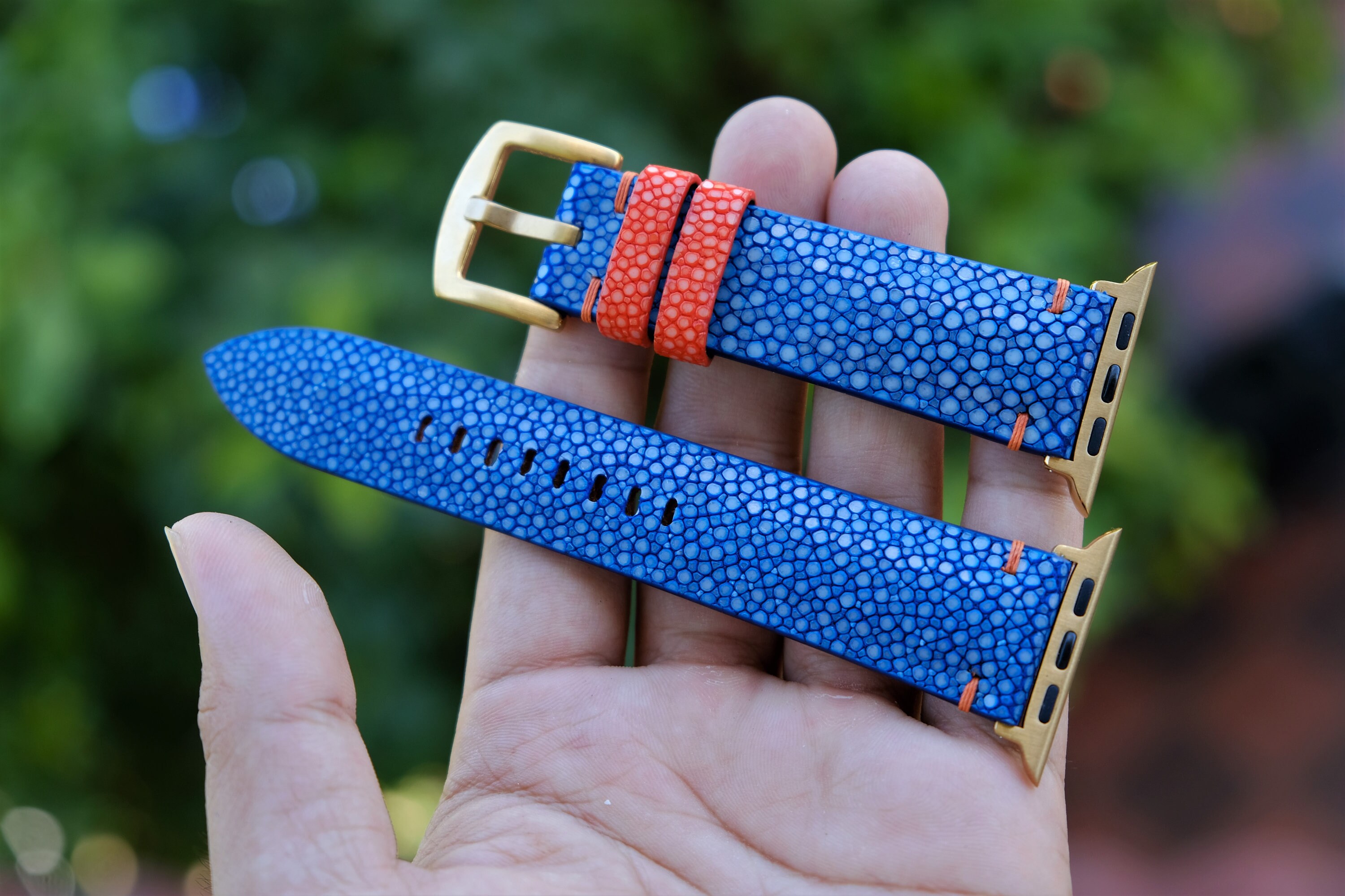 Stingray Leather Watch Band Blue Watch Band 16mm 18mm 19mm - Etsy