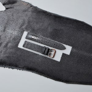 Black Stingray Leather Watch Strap With Pearl - Custom Size - Etsy