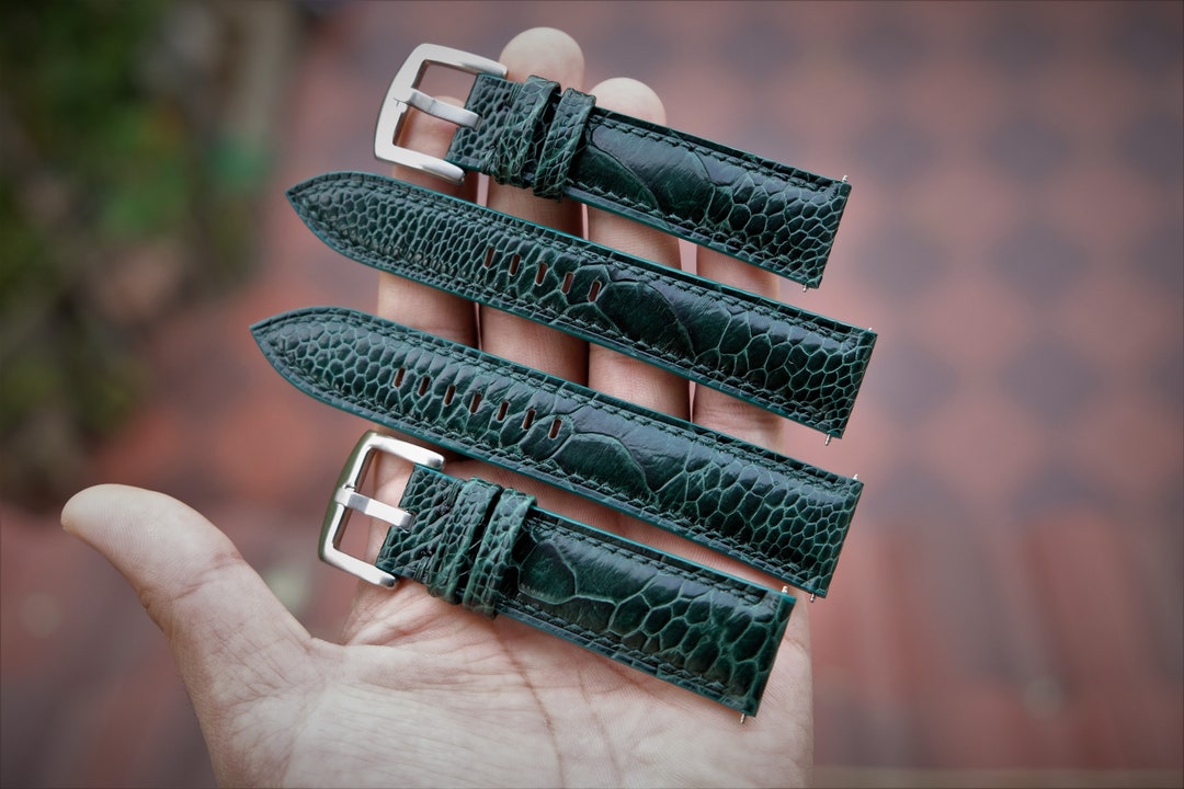 Watch Leather Strap, Ostrich Foot Watch Leather Strap, Full Size Watch ...