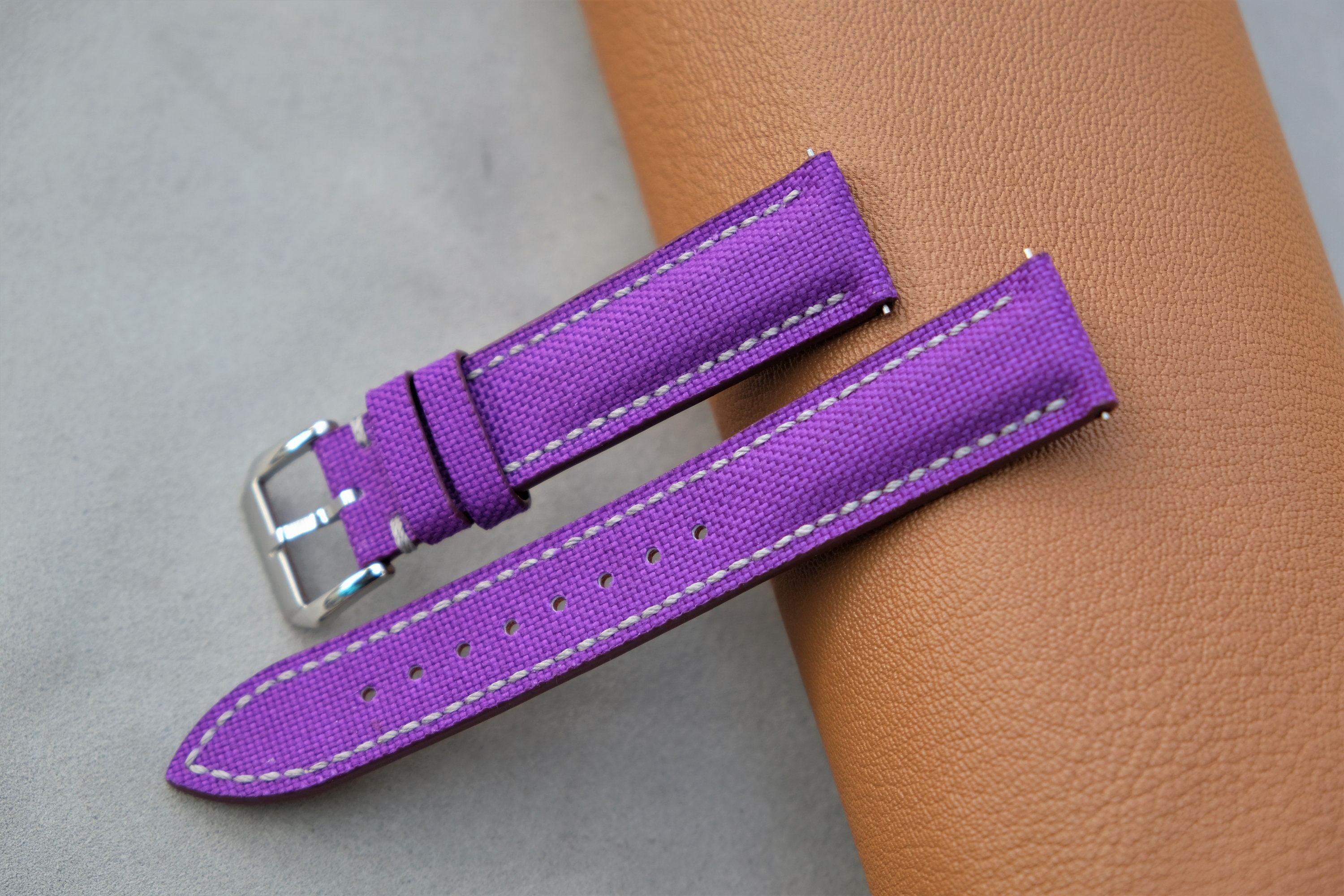 Handmade Purple Fabric Watch Strap: Custom Sizes Available - Etsy