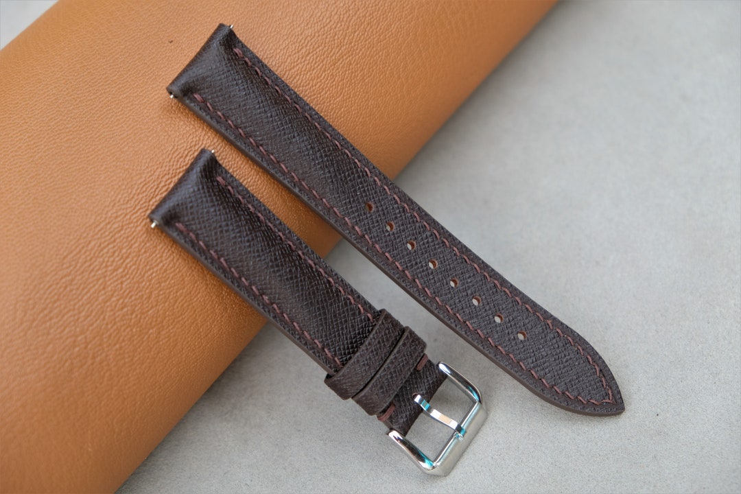 Handmade Taiga Leather Watch Band: Chocolate Brown, Vintage Style - Etsy