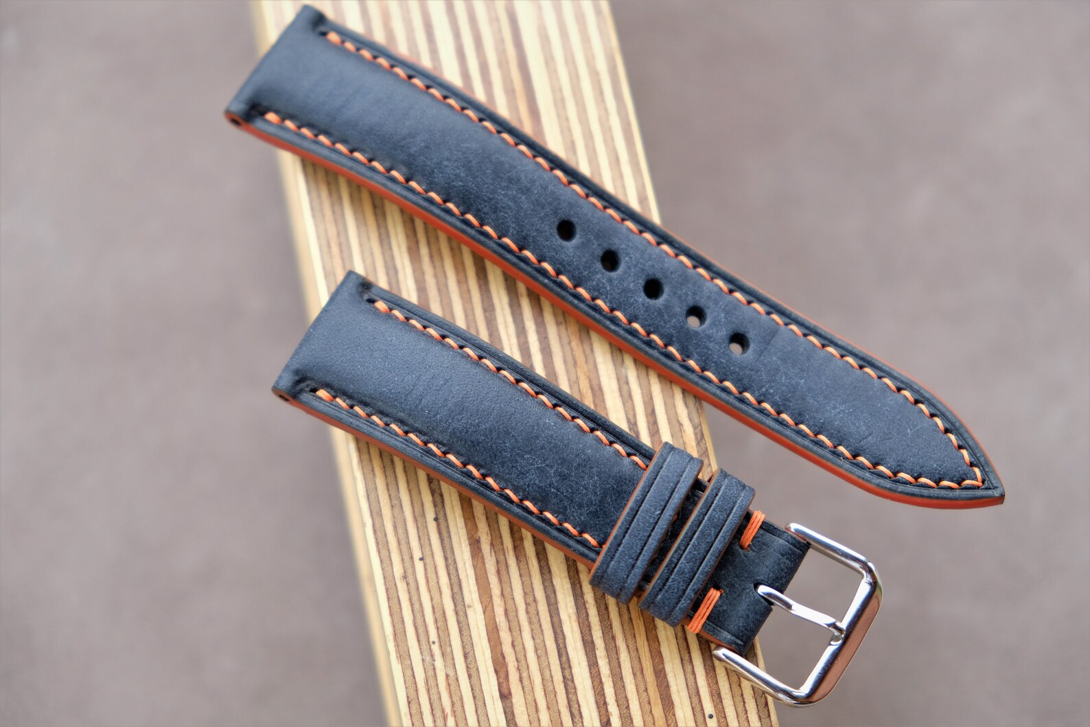 Pueblo Leather Watch Strap Dark Blue Watch Strap Vintage - Etsy