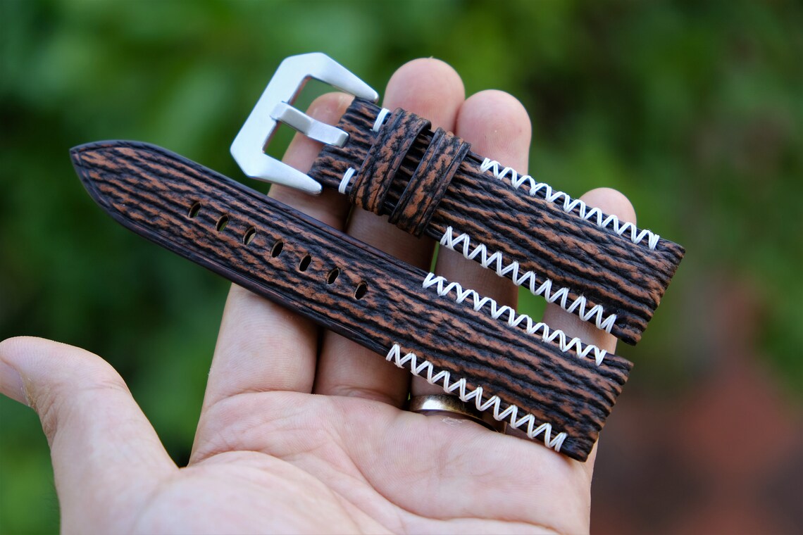Shark Leather Watch Strap Brown Shark Leather Watch Band - Etsy