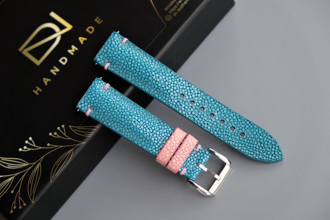 Handmade Turquoise Stingray Leather Watch Band (26mm-16mm) - Etsy