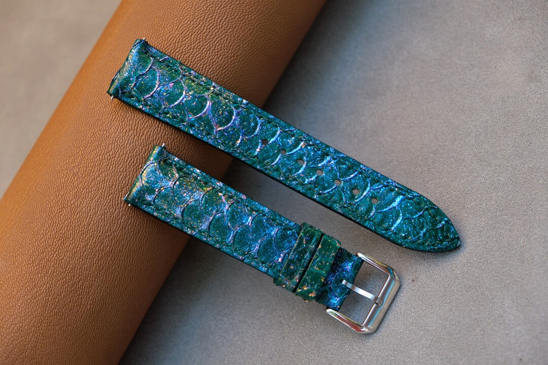 Carp Watch Strap , Green Watch Strap, Custom Watch Strap, Handmade ...