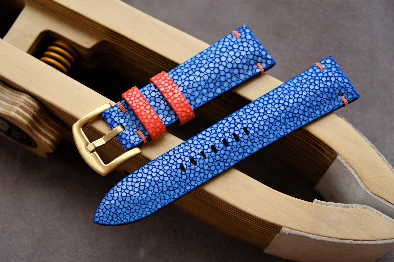 Stingray Leather Watch Band Blue Watch Band 16mm 18mm 19mm - Etsy