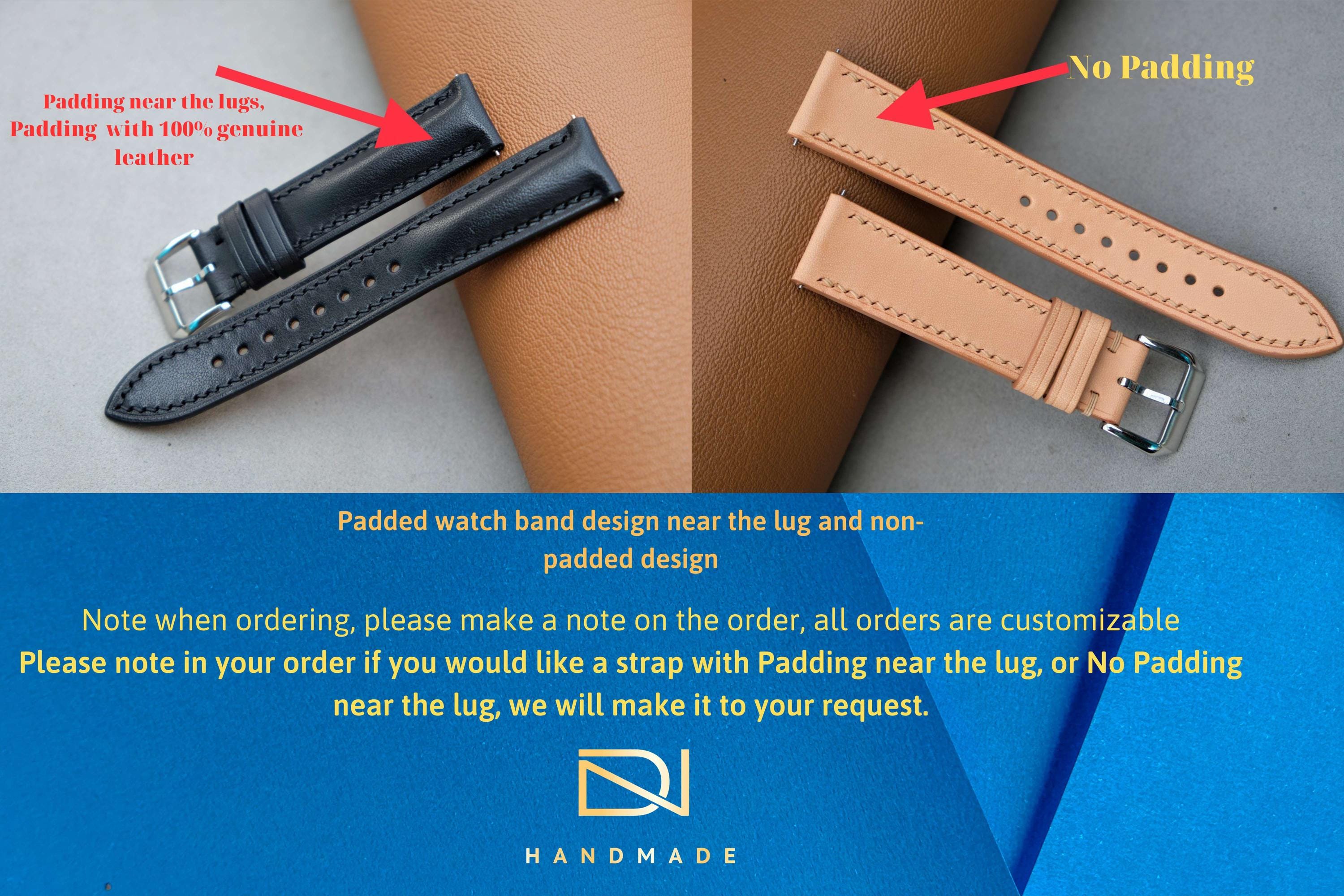 Shell Cordovan Leather Watch Band - Handmade Green Strap - Etsy