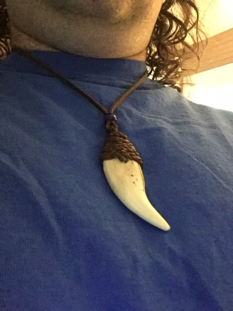 Bear fang necklace synthetic bear tooth tooth/bone amulet | Etsy