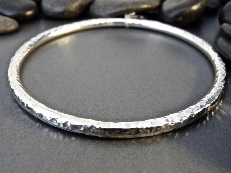 Bracelet en argent sterling bracelet en argent martelé - Etsy France