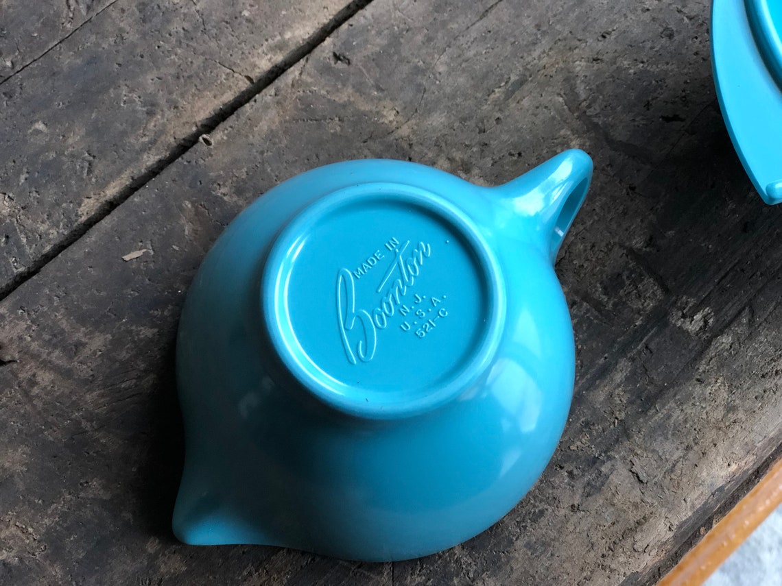 Vintage Boonton Boontonware Melamine Melmac Turquoise Blue Sugar ...