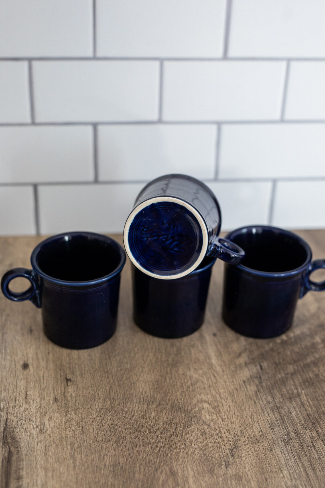 Vintage Fiestaware Fiesta Ware Ring Handle Coffee Tea Mugs set of 4 ...