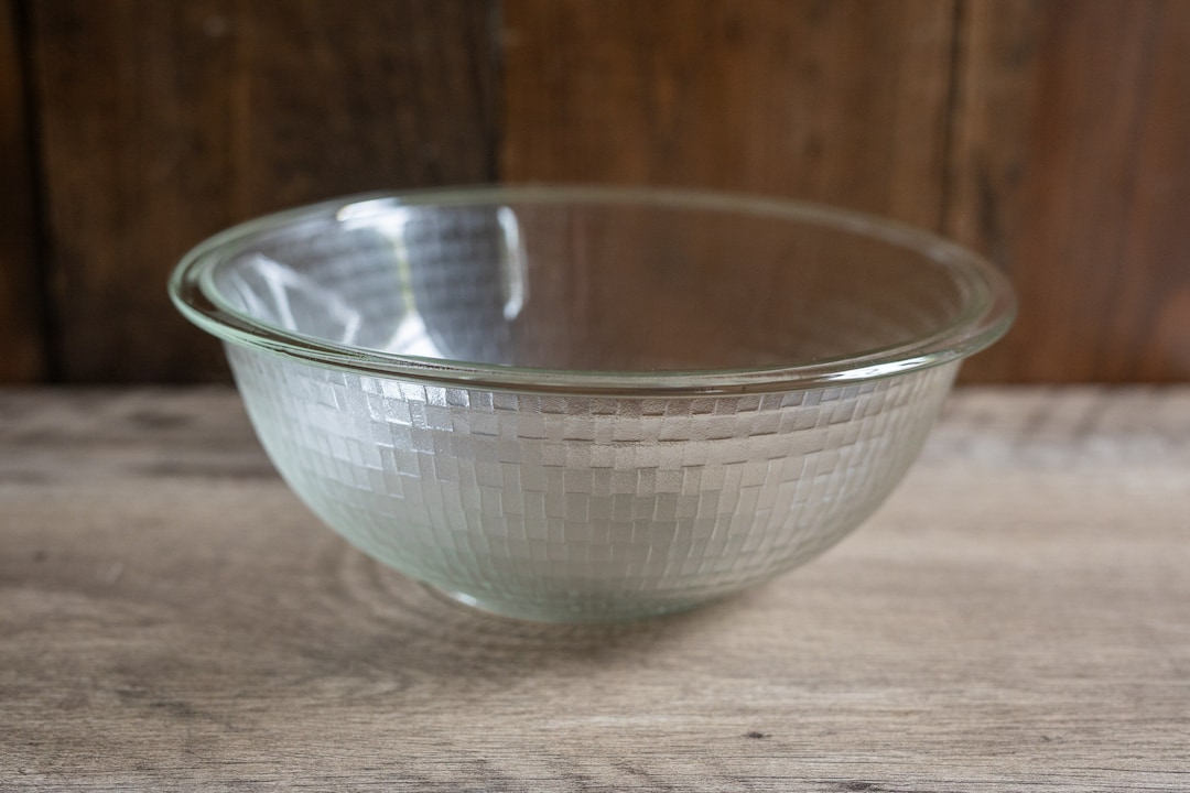 Pyrex Basket Weave 325 Mixing Bowls Geometric Clear Opaque Frosted - Etsy