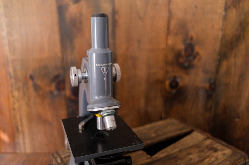 Vintage Bausch and Lomb Gray Microscope - Etsy