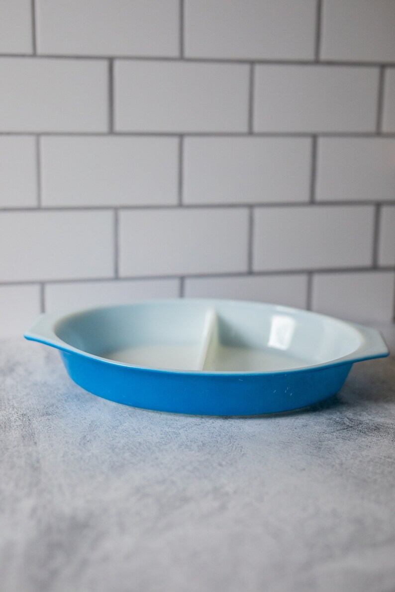 Vintage Pyrex Promotional Royal Blue Divided Dish - Etsy