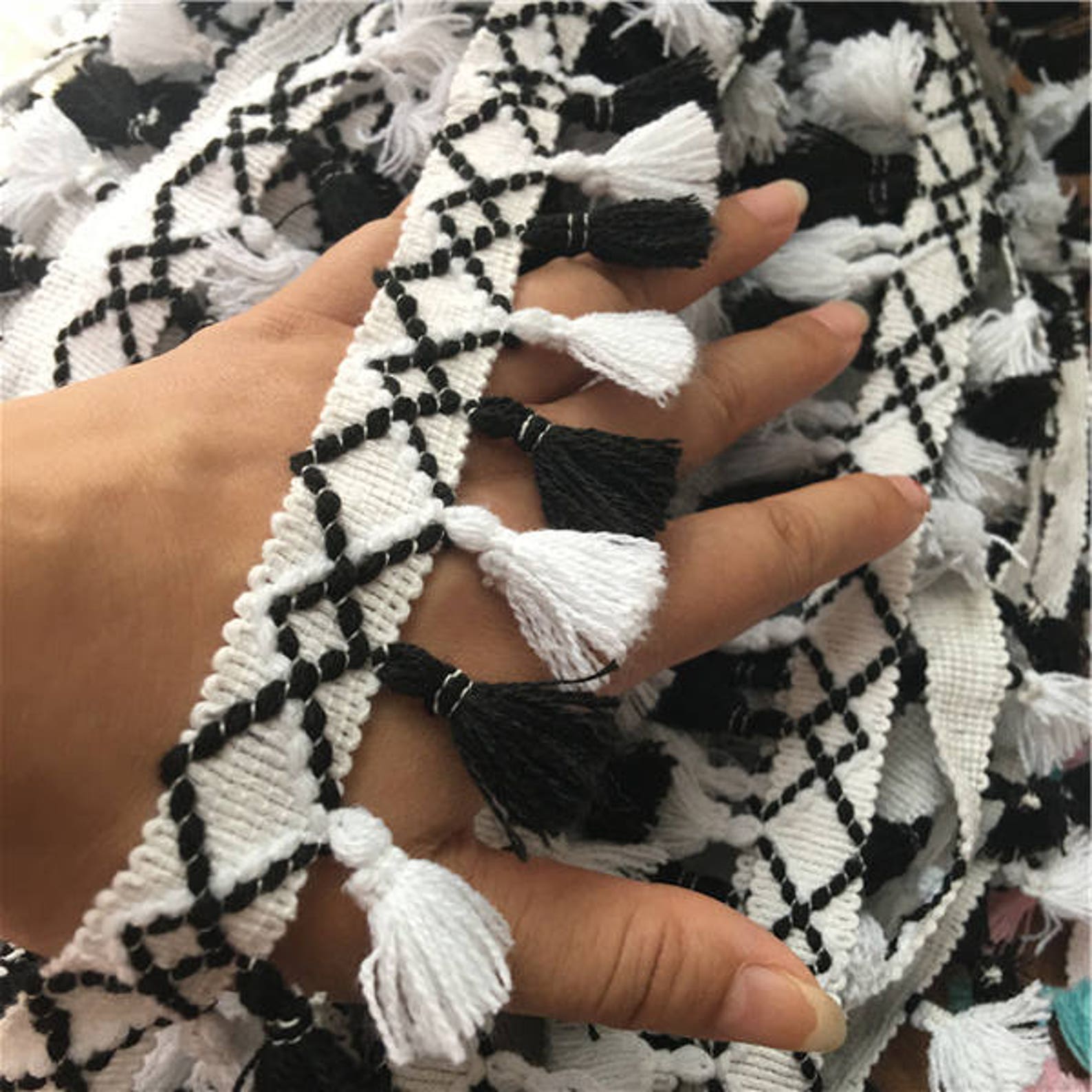 Mixed Color Braided Tassel Trims Lace Fringes 5cm 2in DIY Curtain Scarf ...