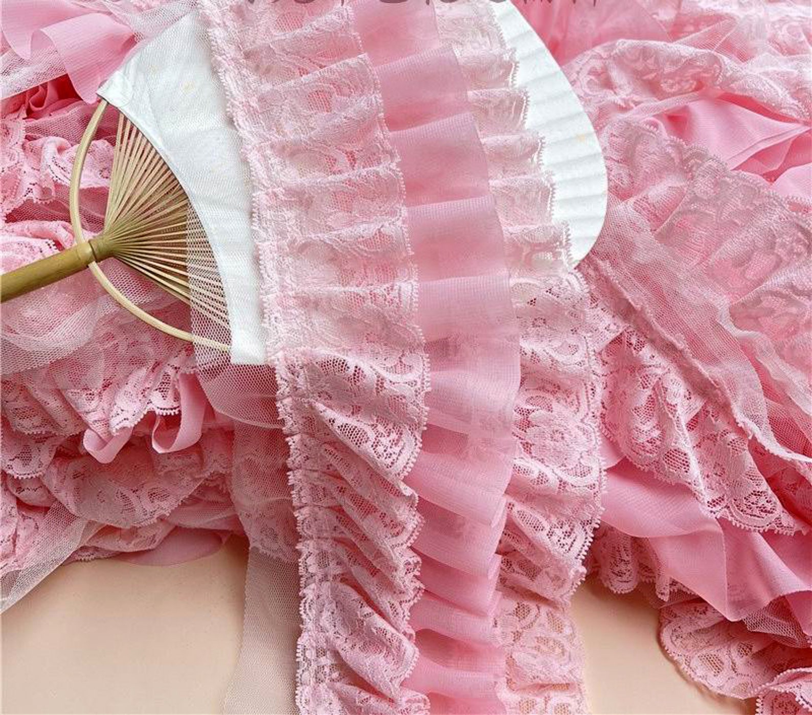 3-layer Lace Ruffles,lyrical Dance Pleated Trims,barbie,120d Chiffon ...