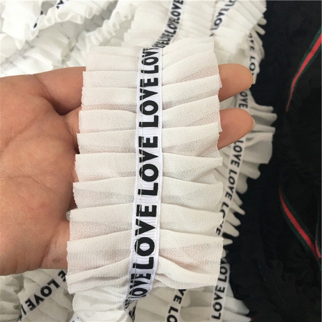 High Quality England Style Ruffled Chiffon Lace Trims off White Pleated ...