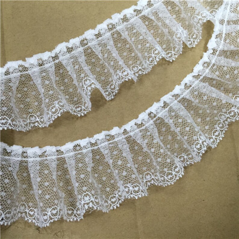 Embroidery Pleated Lace Trims Ruffled Ribbons DIY Dress | Etsy