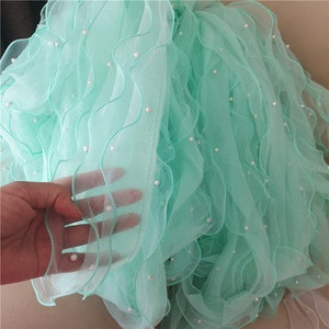 HOT Multicolors Organza Pleated Ruffles,beaded Ruffle Trims,3 Layers ...