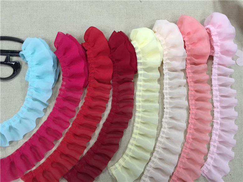Single Edged Soft Chiffon Ruffles5cm 2 Wideknife Pleat - Etsy