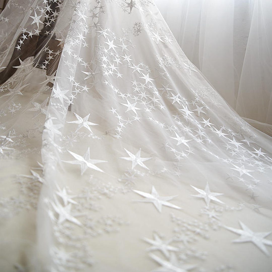 Super Quality Embroidered Stars Fabrics Curtain Bridal Veils - Etsy