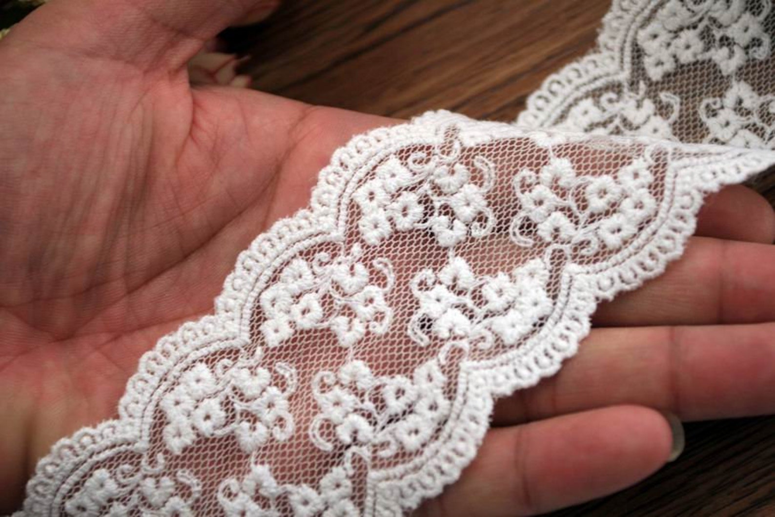 2yrd Floral Embroidered Lace Trims Double Edged Insertion - Etsy