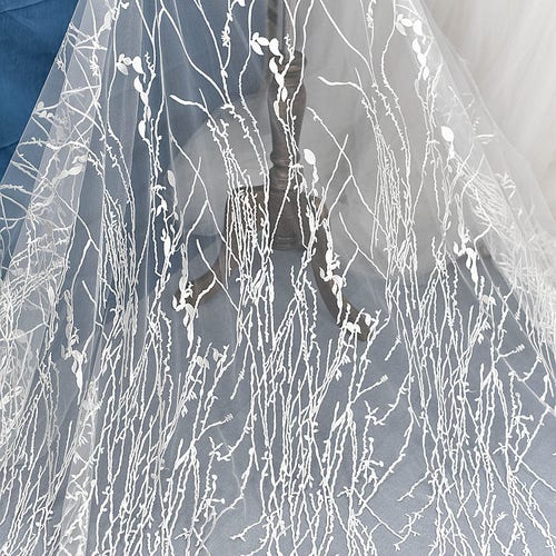 Off-white Tree of Life Lace Fabrics Embroidery Floral Tulle - Etsy