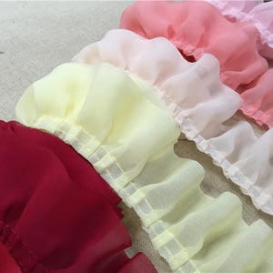 Single Edged Soft Chiffon Ruffles,5cm 2" Wide,knife Pleat Chiffon Lace ...